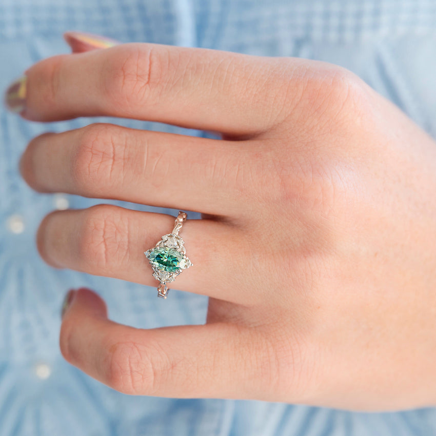 Nature-Inspired Engagement Rings | Moss Agate & Leaf Designs – Aquamarise