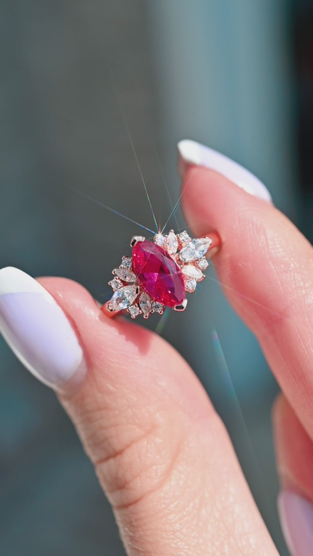 Adeline Ruby Ring- 14K Rose Gold Vermeil – Aquamarise