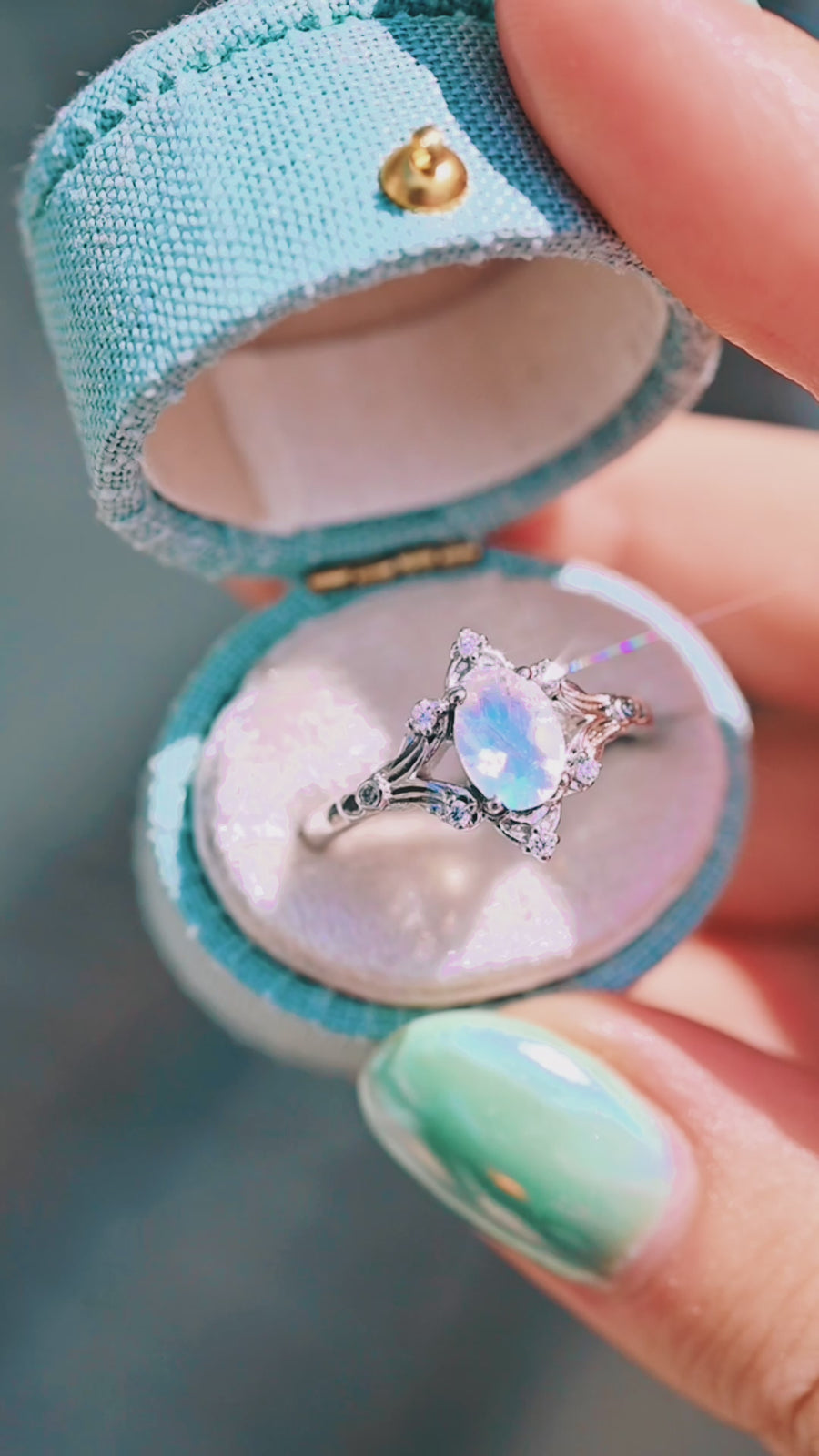 Maeve Moonstone Couples Ring Set – Aquamarise