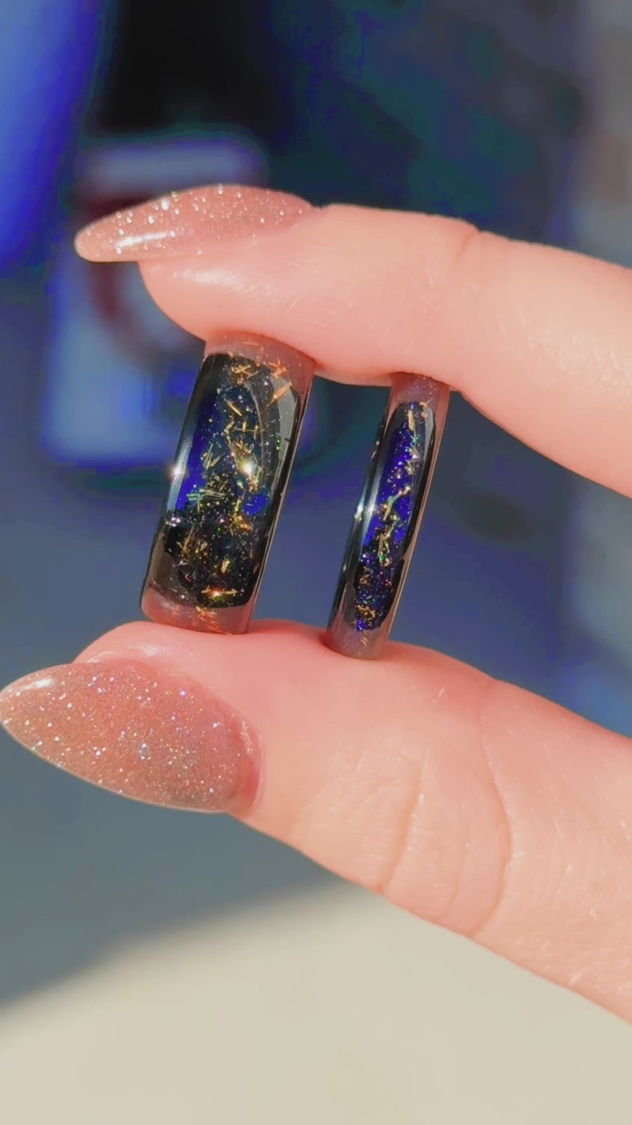 Stardust Couples Ring- Galaxy Wedding Band – Aquamarise