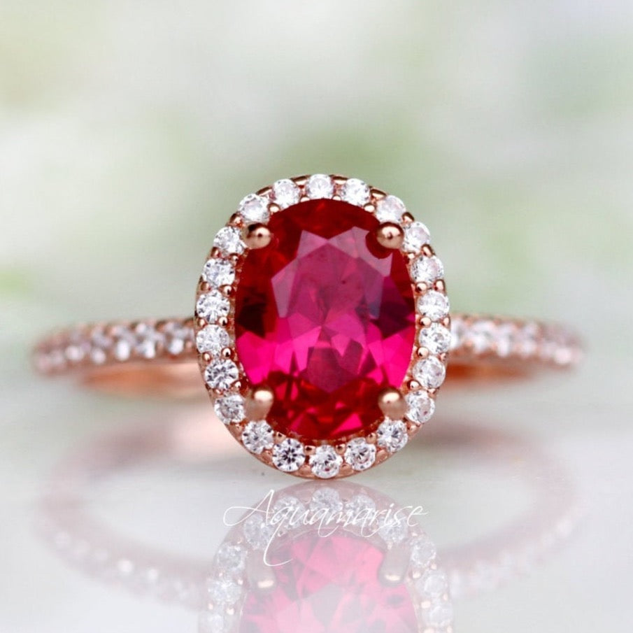 Iris Ruby Ring- 14K Rose Gold Vermeil – Aquamarise