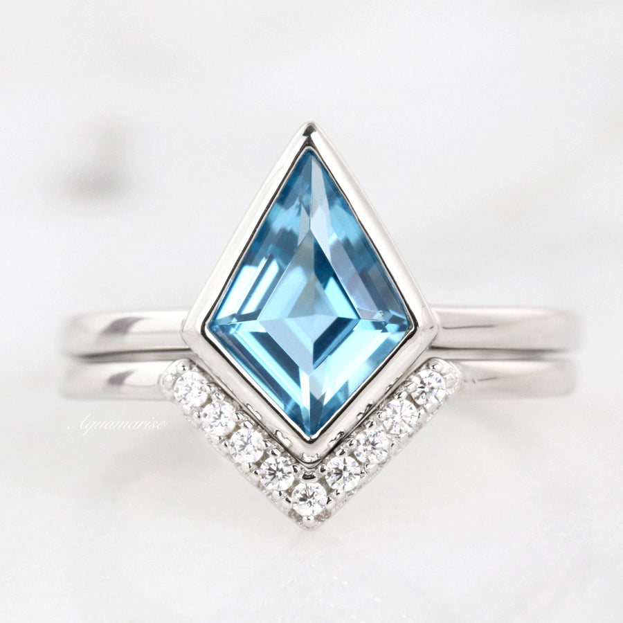 Kite Swiss Blue Topaz Ring Set- Sterling Silver – Aquamarise